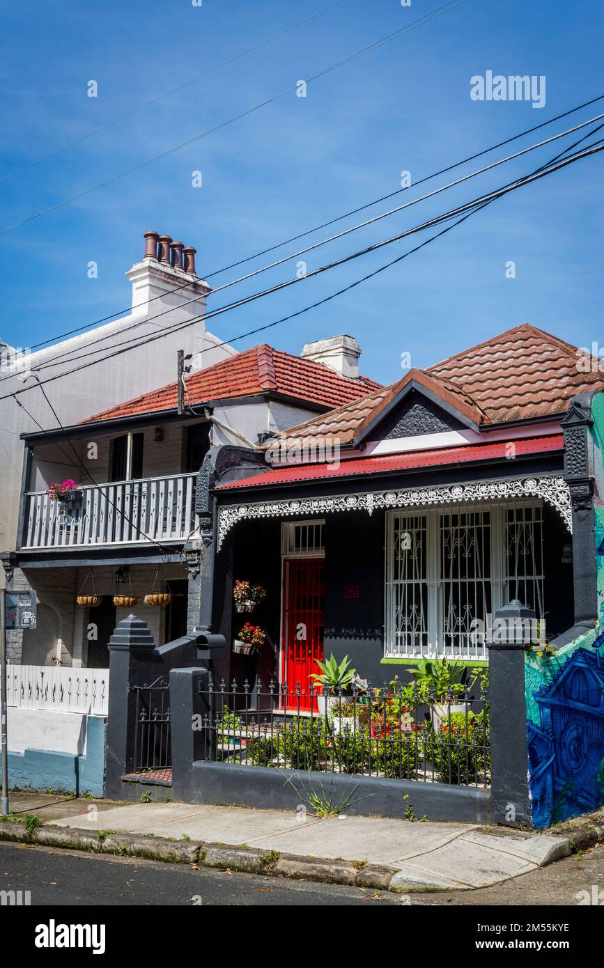 Quiet residential street in Newtown, a popular inner west suburb ...