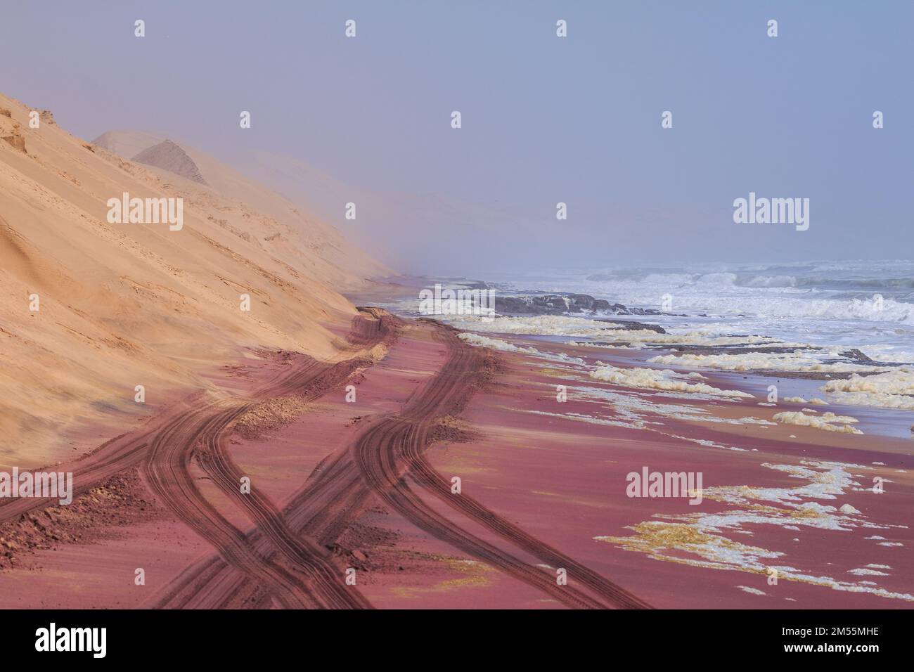 Rough waves of the Atlantic Ocean off the coast of Namibia.The northern ...