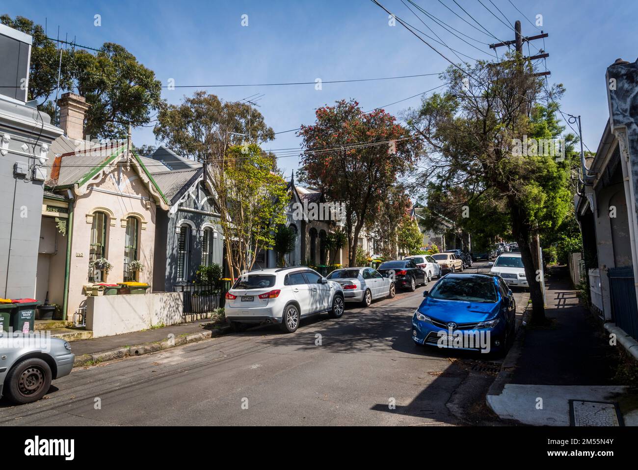 Quiet residential street in Newtown, a popular inner west suburb ...