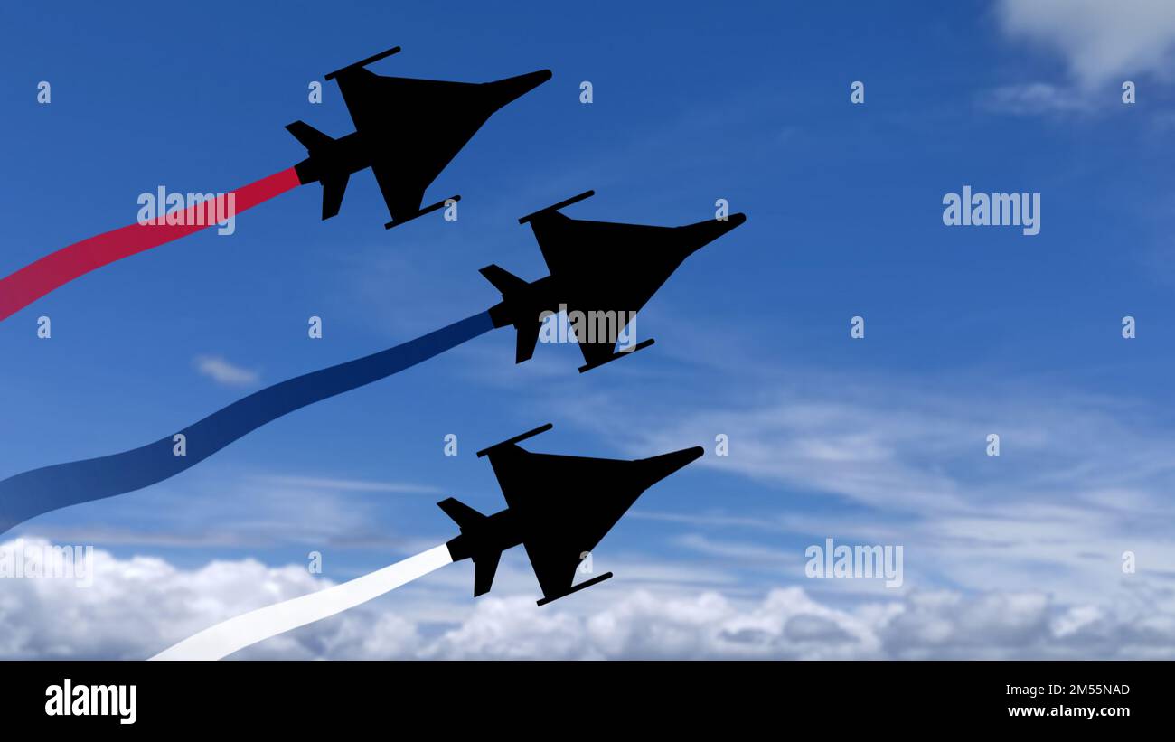 Norway fighter jet illustration on blur cloud with national flag colour ...