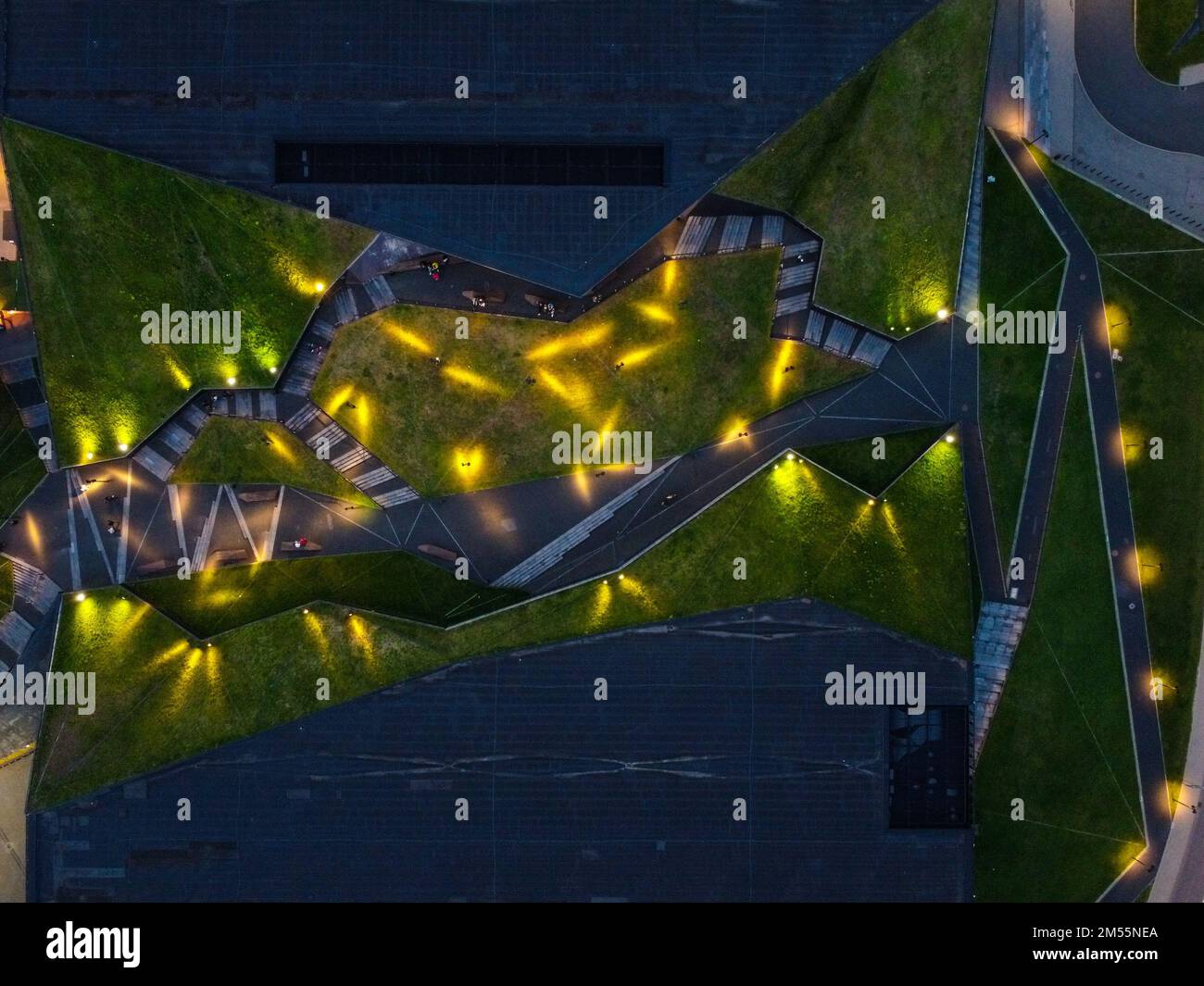 An aerial shot of the Miedzynarodowe Centrum Kongresowe (International ...