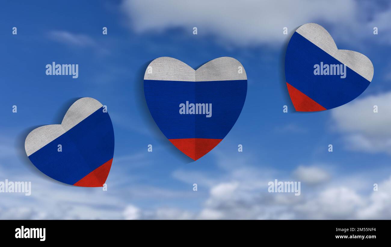 russian heart on blur cloud background. concept for national holiday ...