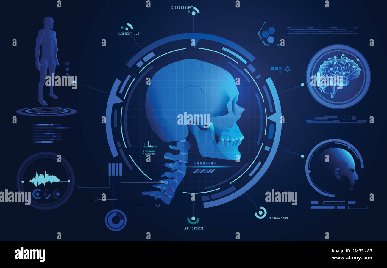 Medical brain computer screen Stock Vector Images - Alamy