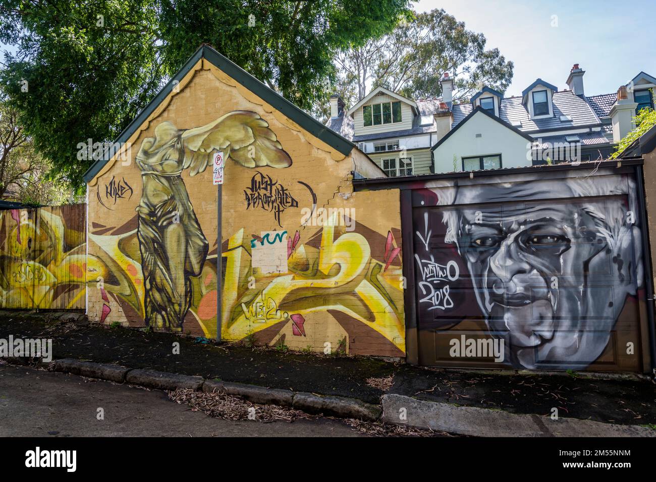 House covered with graffiti art in Newtown, a popular inner west suburb ...