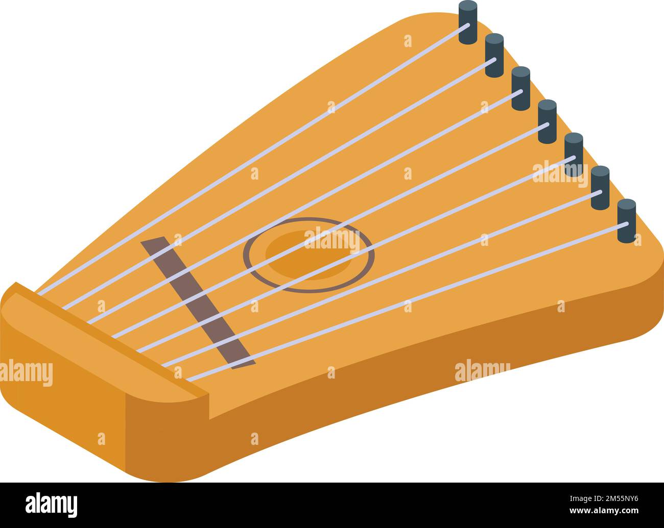 Kantele gusli icon isometric vector. Music instrument. Folk violin ...