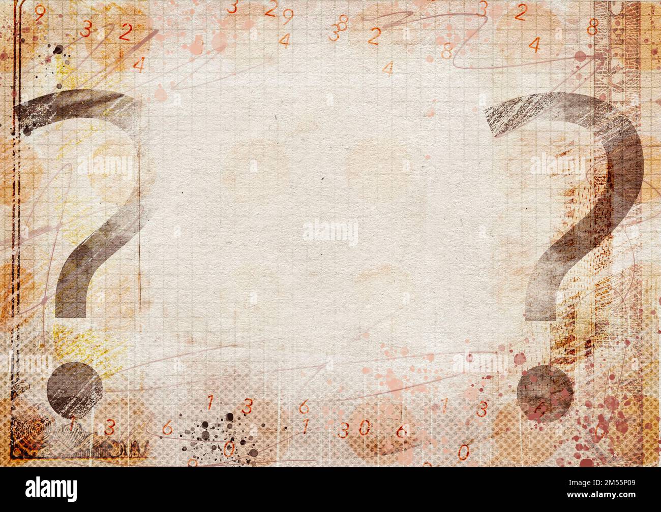 Abstract retro old background with question marks Stock Photo - Alamy