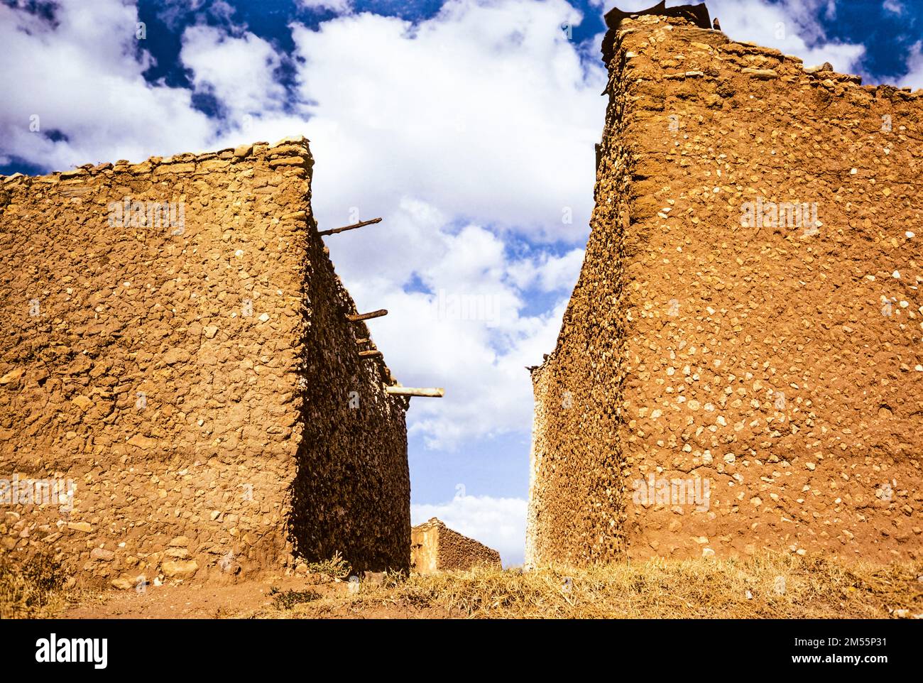 Ethiopia, 1970s, Harar, mud and rough stones houses, Harari region ...