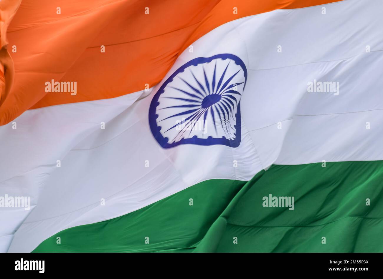 India flag flying high at Connaught Place with pride in blue sky, India ...