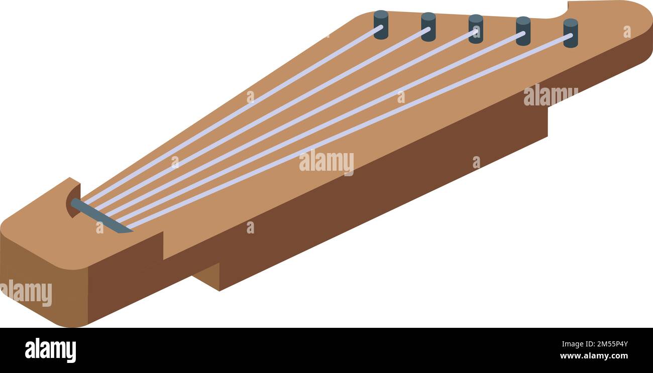 Zither kantele icon isometric vector. Gusli music. Instrument violin ...