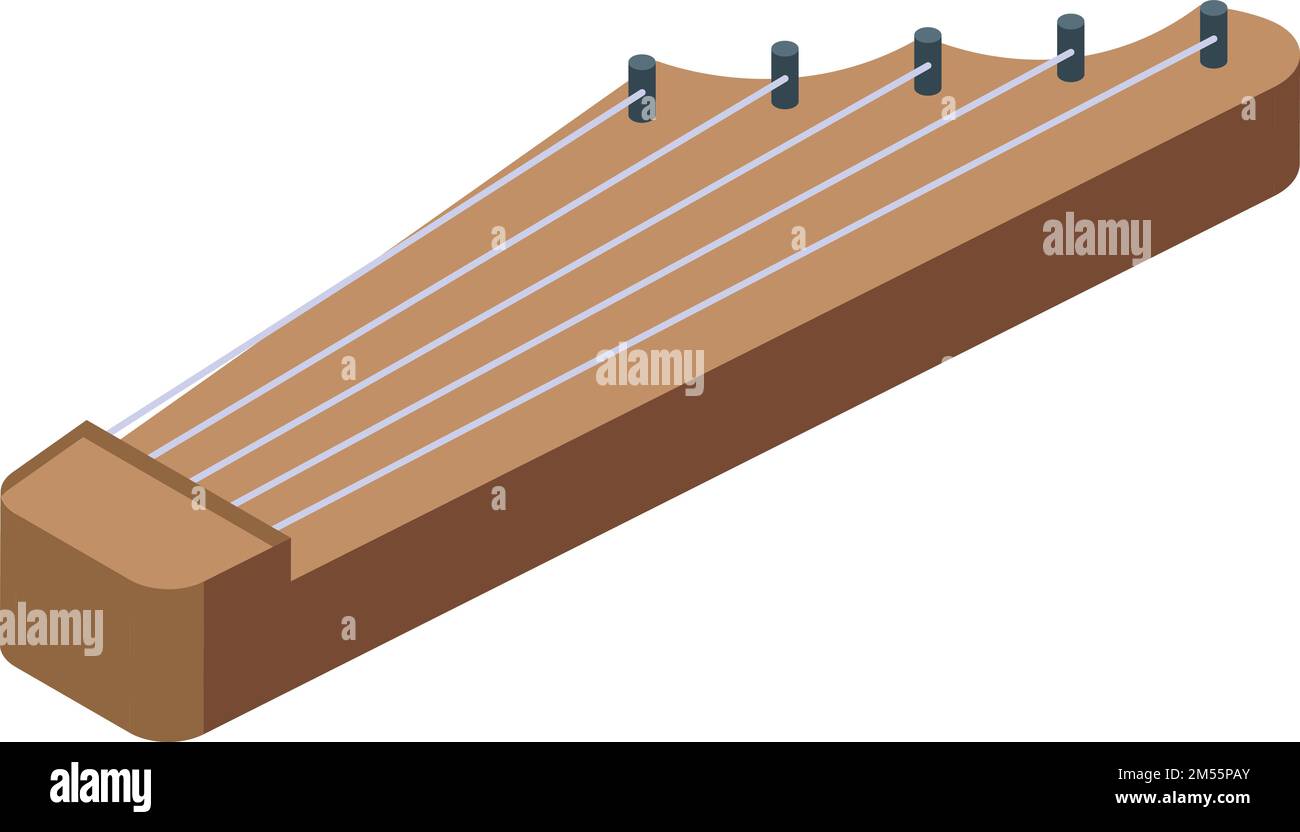 Kantele music icon isometric vector. Retro instrument. Kannel violin ...