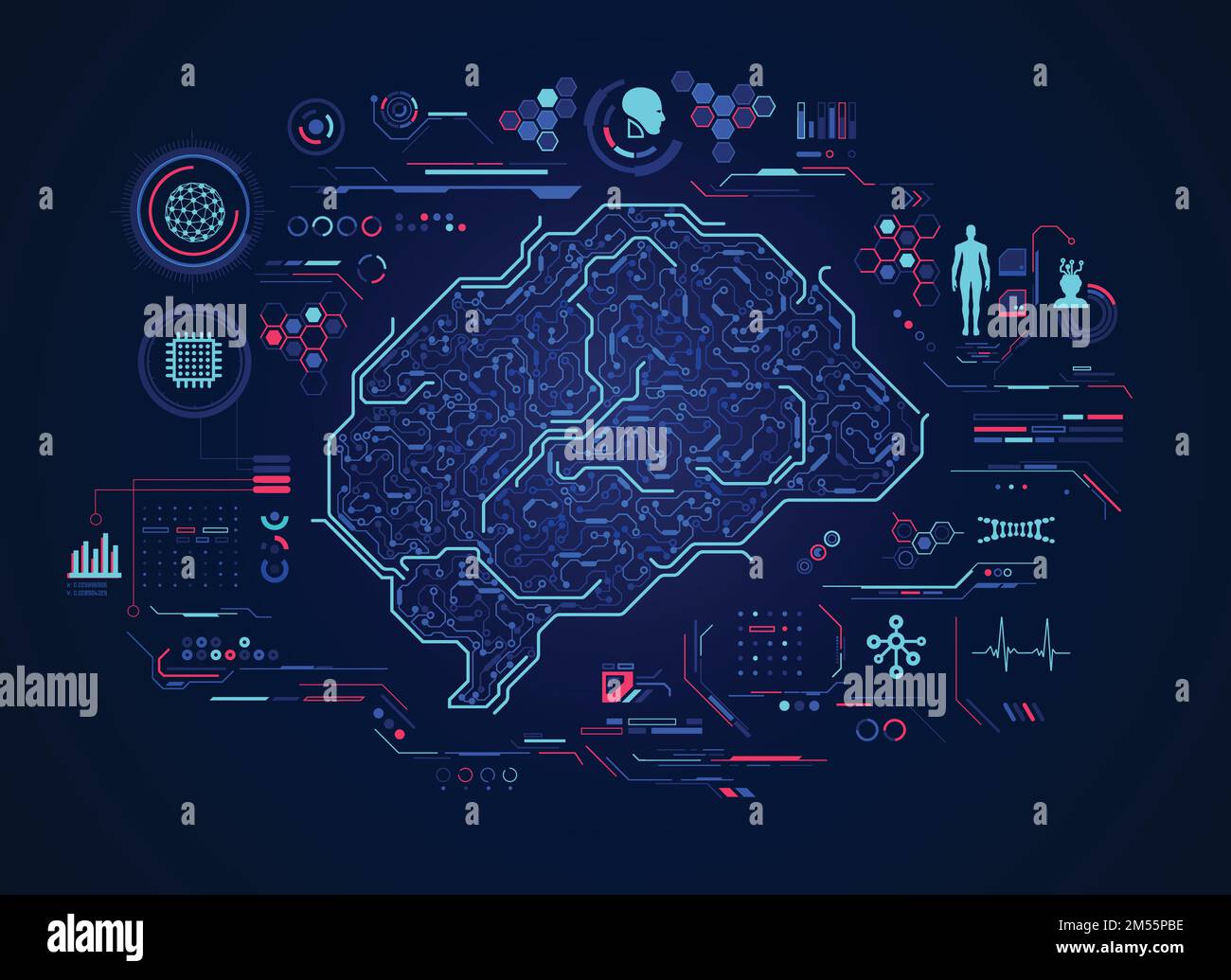 Board brain digital ai vector hi-res stock photography and images - Alamy