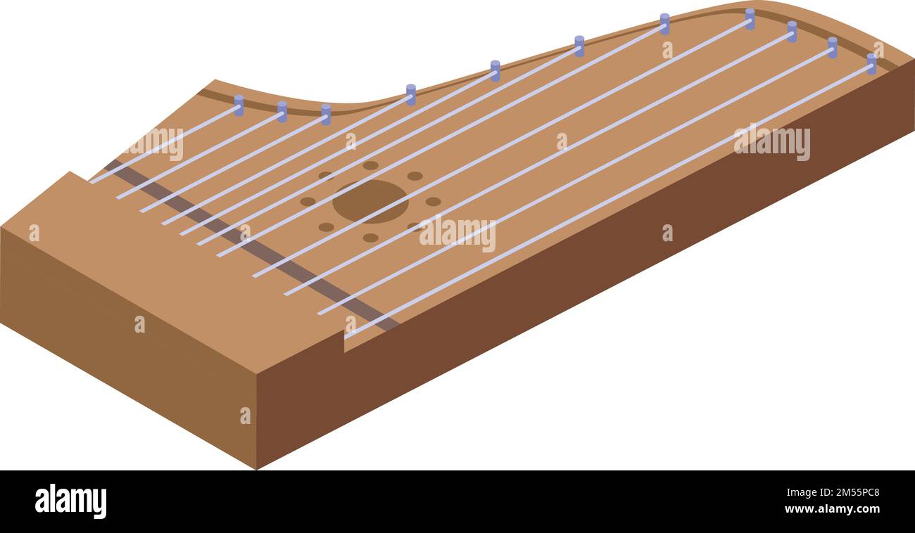 Kantele chord icon isometric vector. Music instrument. Harp string ...