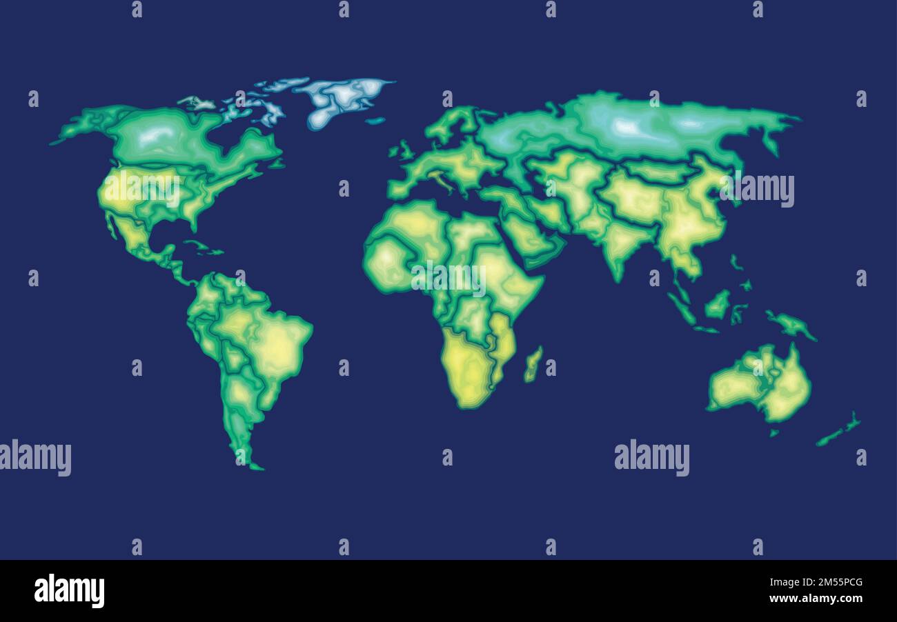 Topographic world map Stock Vector Images - Alamy