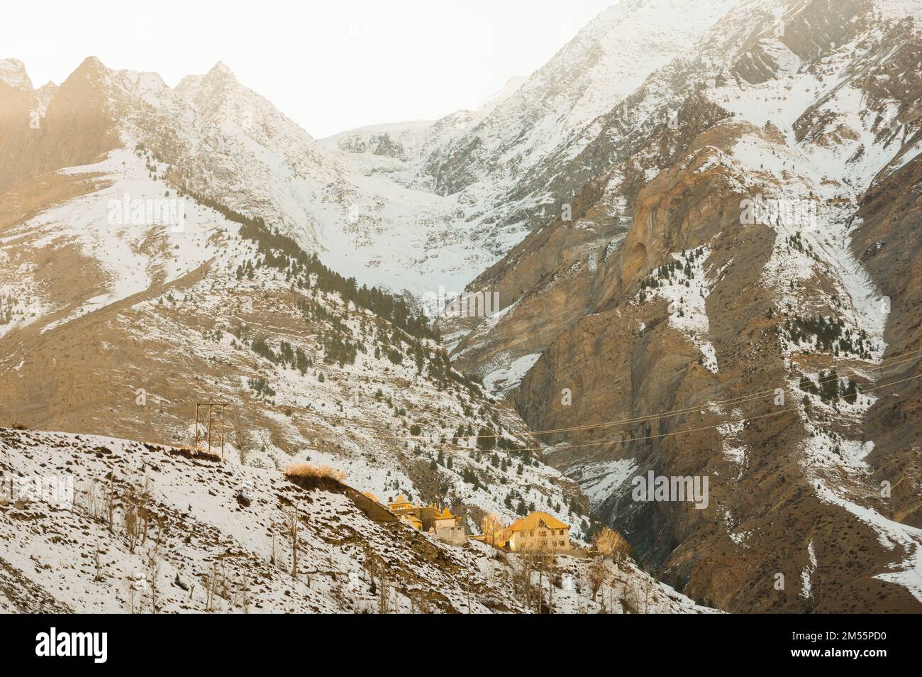 Panoramic beautiful view of mount Ama Dablam with beautiful sky on the ...