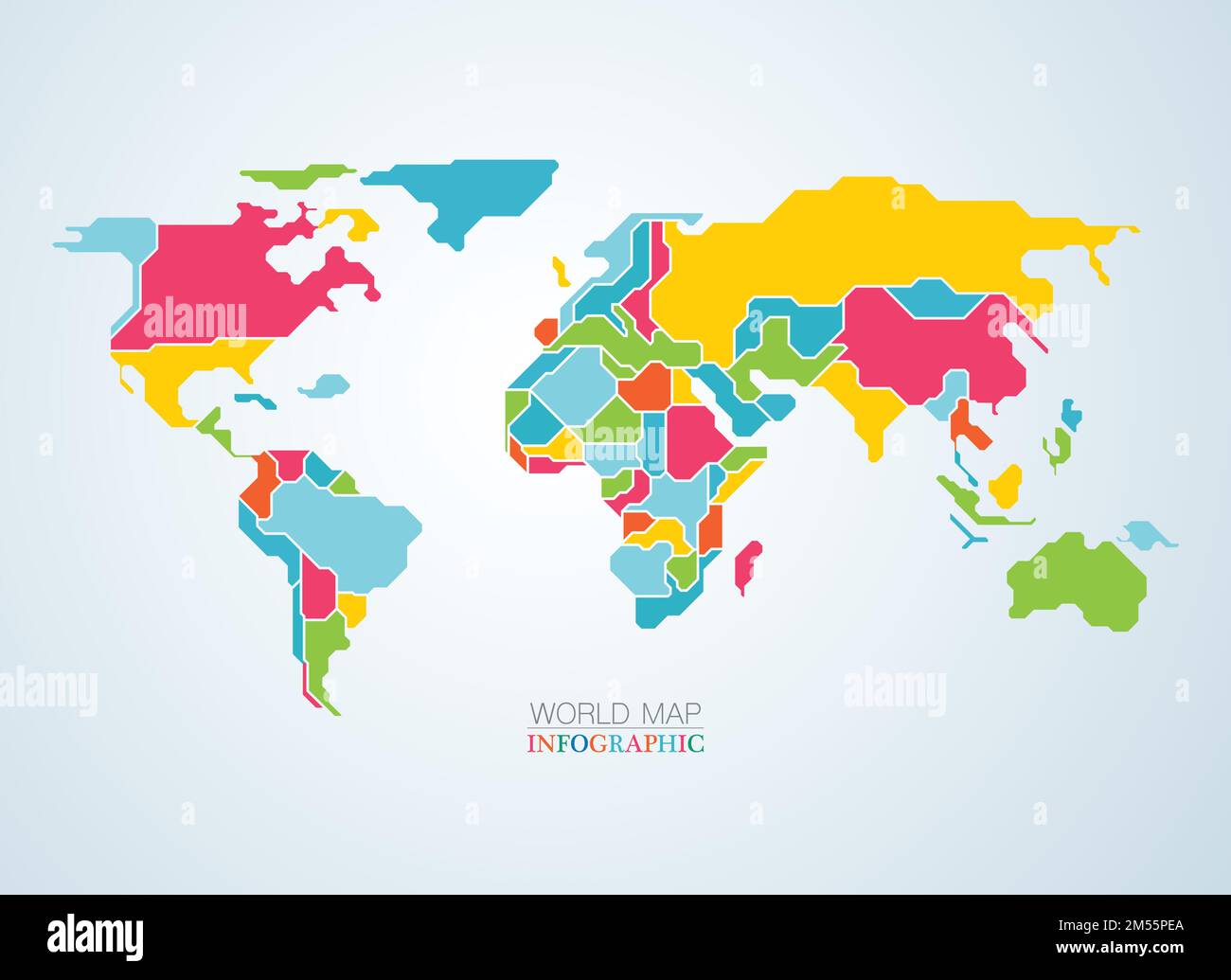 Colourful continents world map Stock Vector Images - Alamy