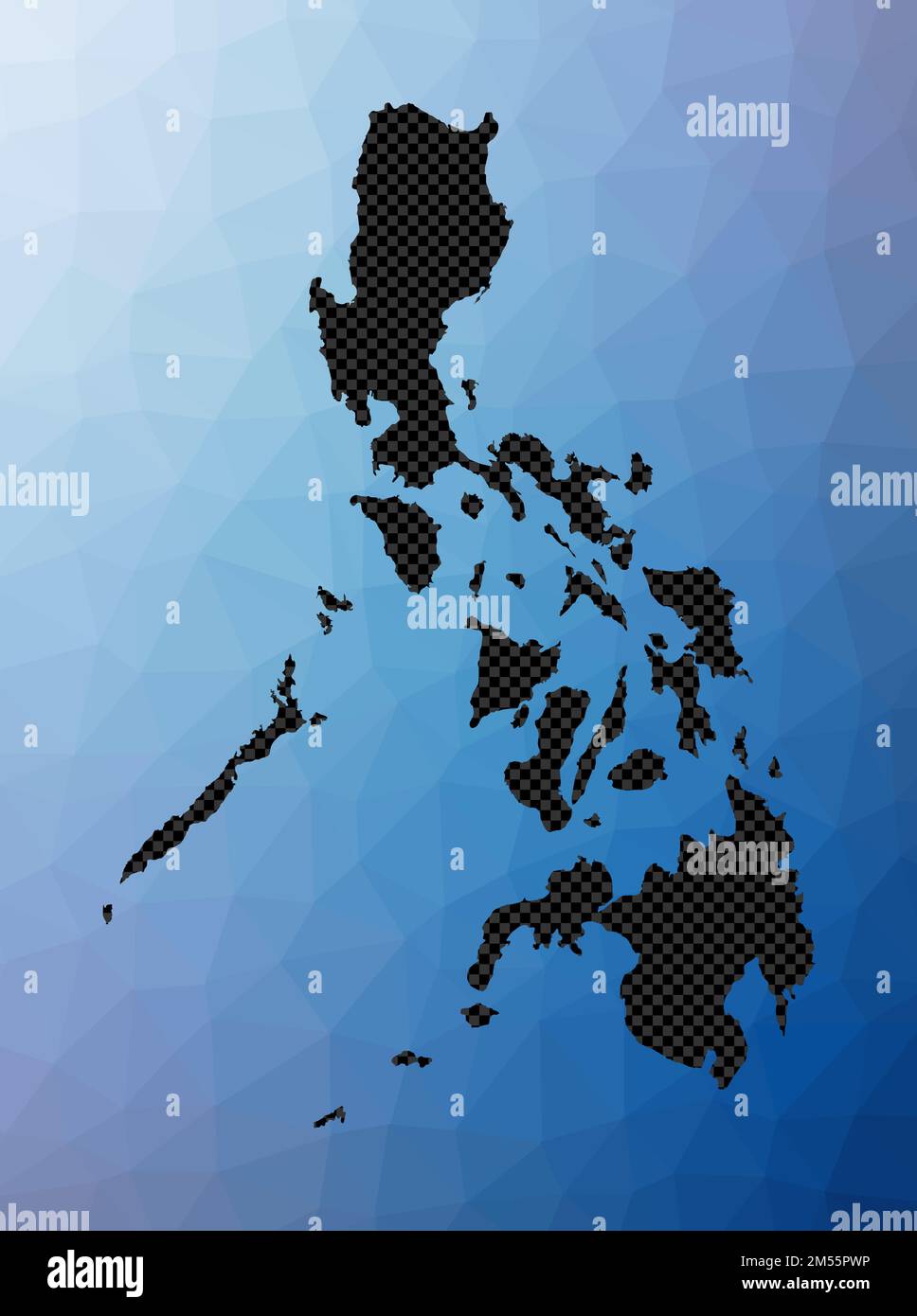 Philippines geometric map. Stencil shape of Philippines in low poly ...