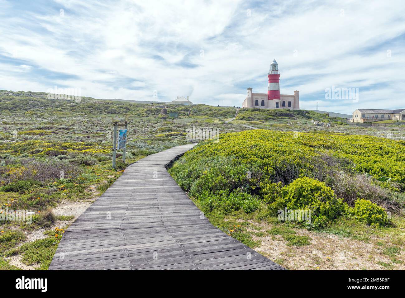 The historic Agulhas lighthouse at the southern-most tip of Africa ...