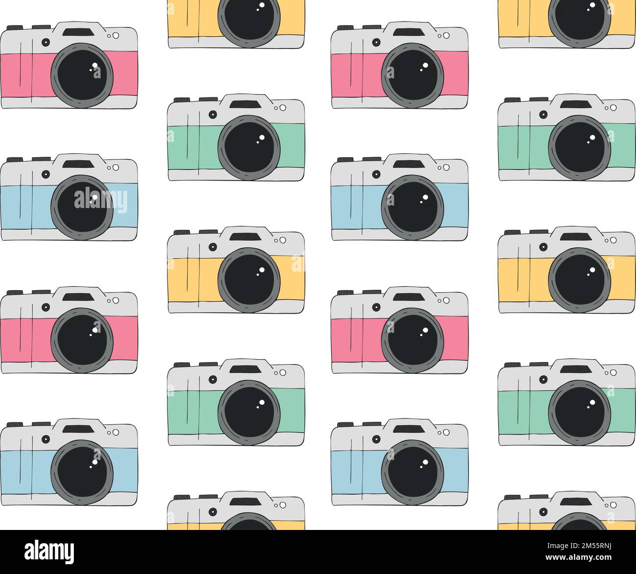 Vector seamless pattern of hand drawn doodle sketch colored photo ...
