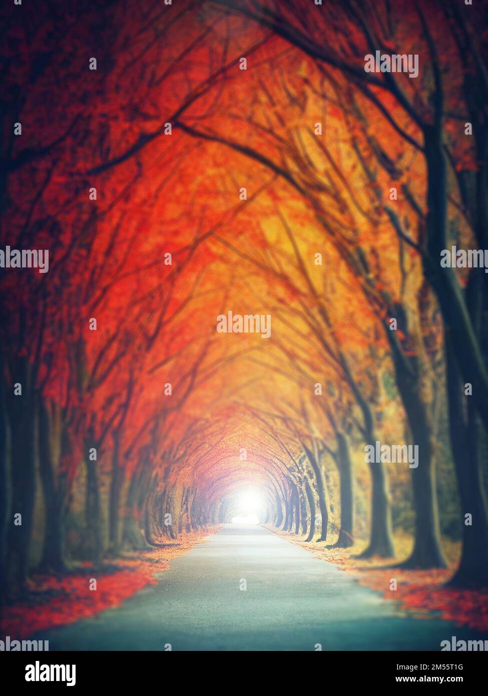 Tunnel of trees illustration hi-res stock photography and images - Alamy