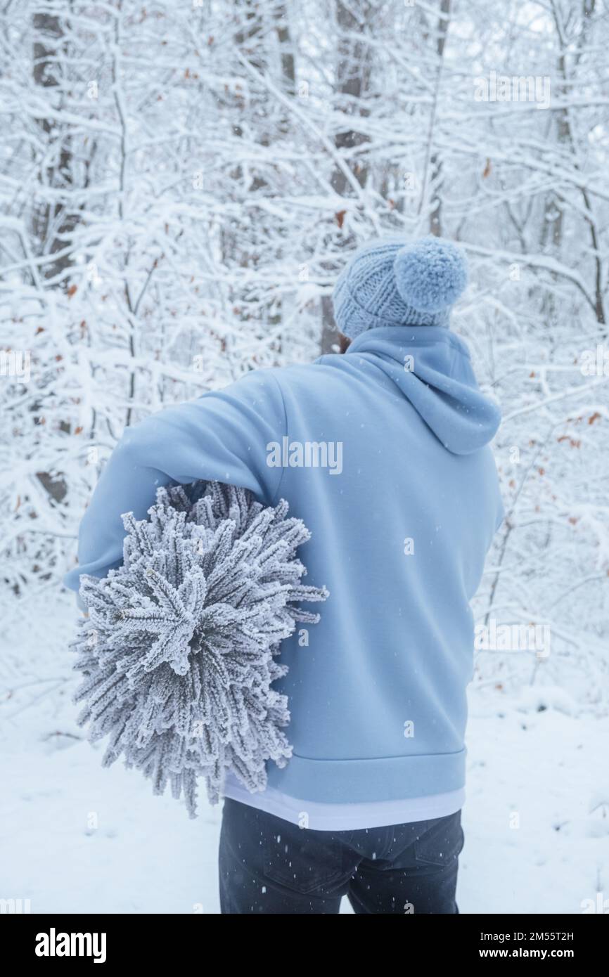Bearded man in christmas cap hi-res stock photography and images - Alamy