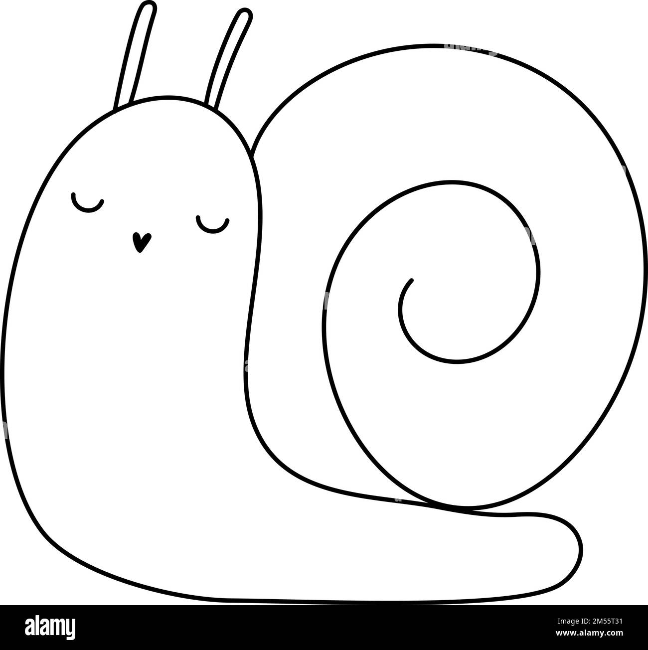 Vector hand drawn doodle sketch baby snail isolated on white background ...