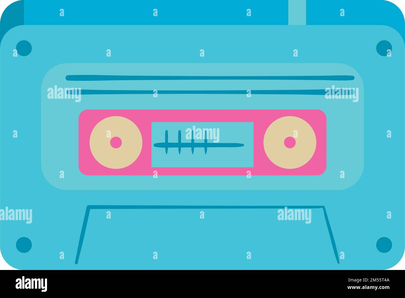 Blue cassette tape isolated Stock Vector Images - Alamy