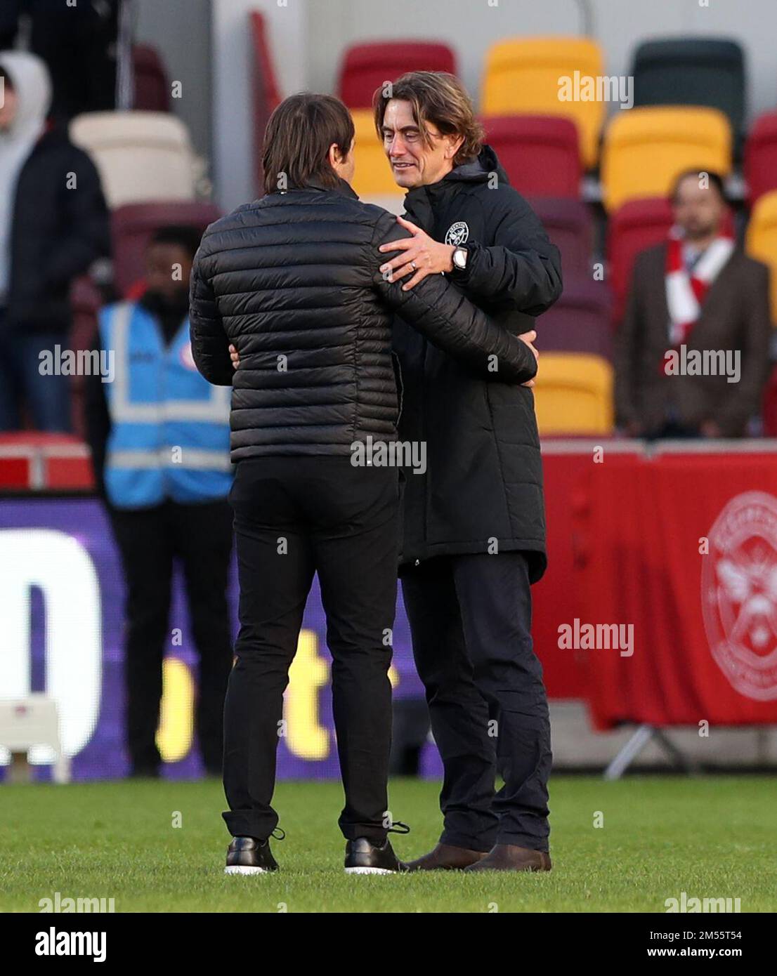 Brentford manager Thomas Frank and Tottenham Hotspur manager Antonio ...