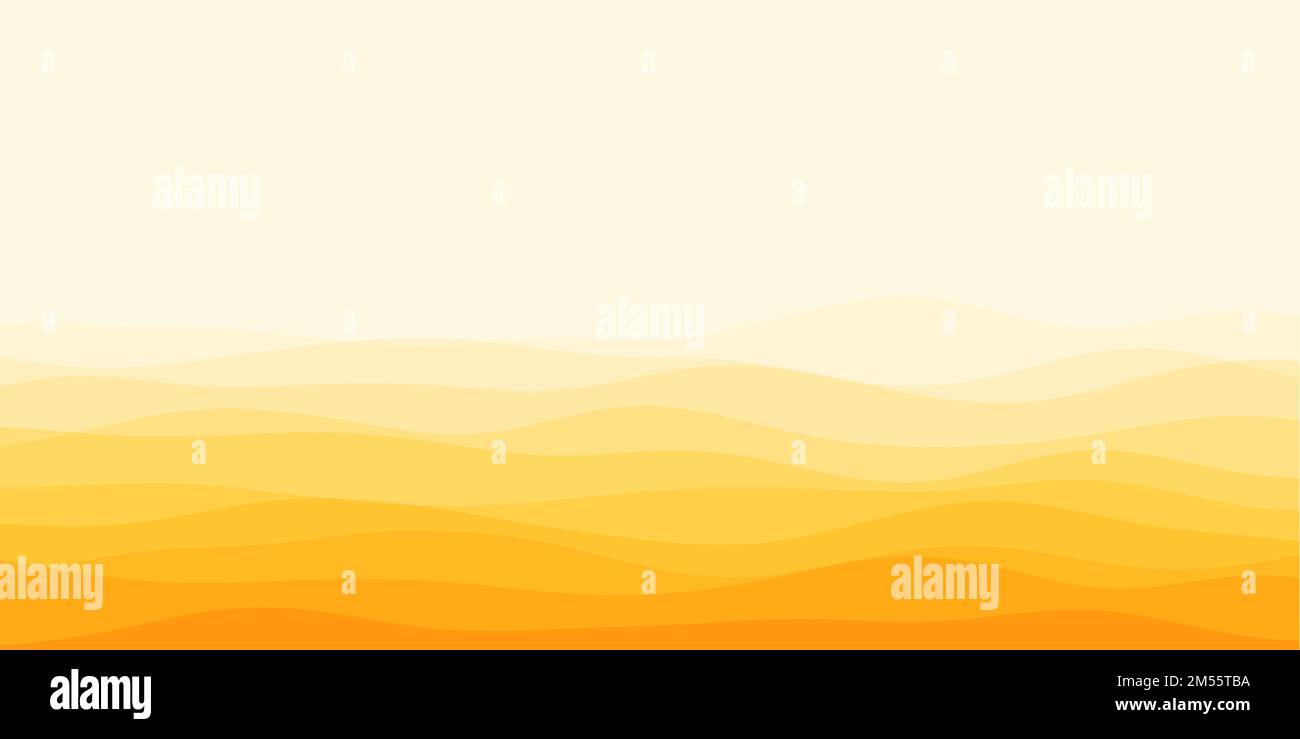 Abstract waves cover. Horizontal background with curves in amber colors ...
