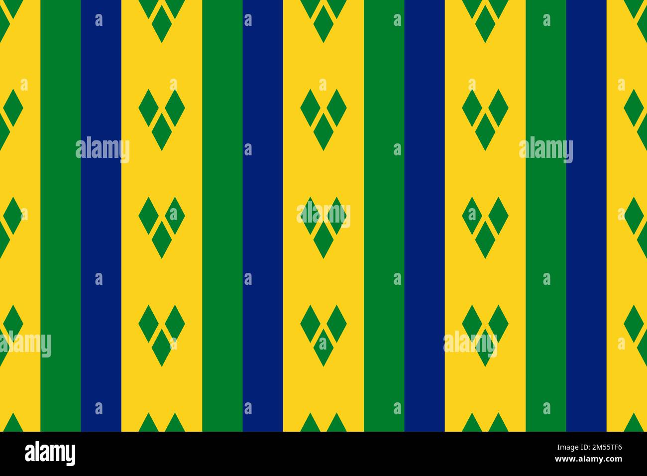 Geometric pattern in the colors of the national flag of Saint Vincent ...