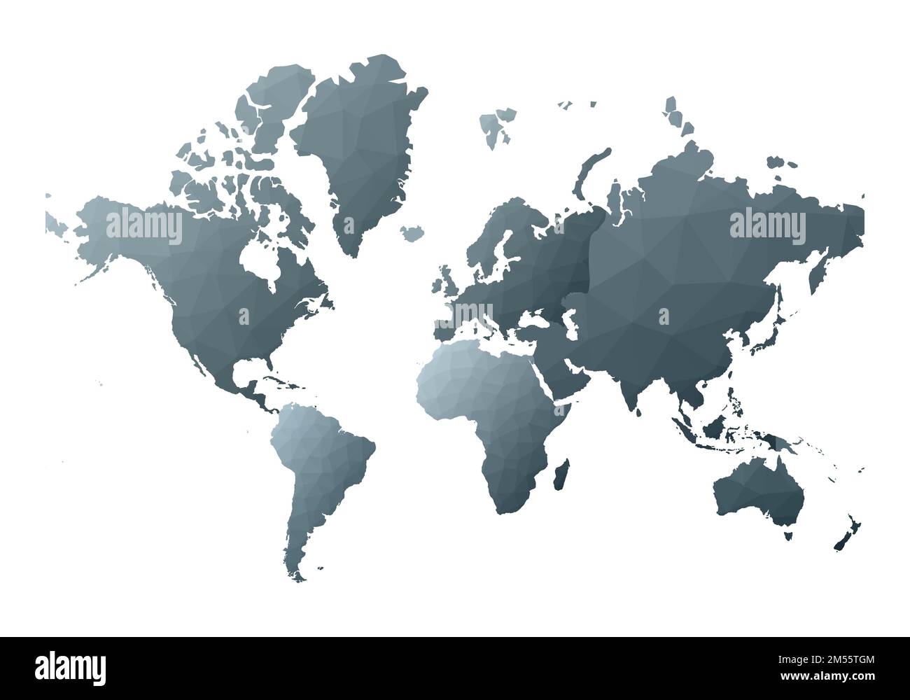 World Map in brilliant low poly style continents. Vector illustration ...