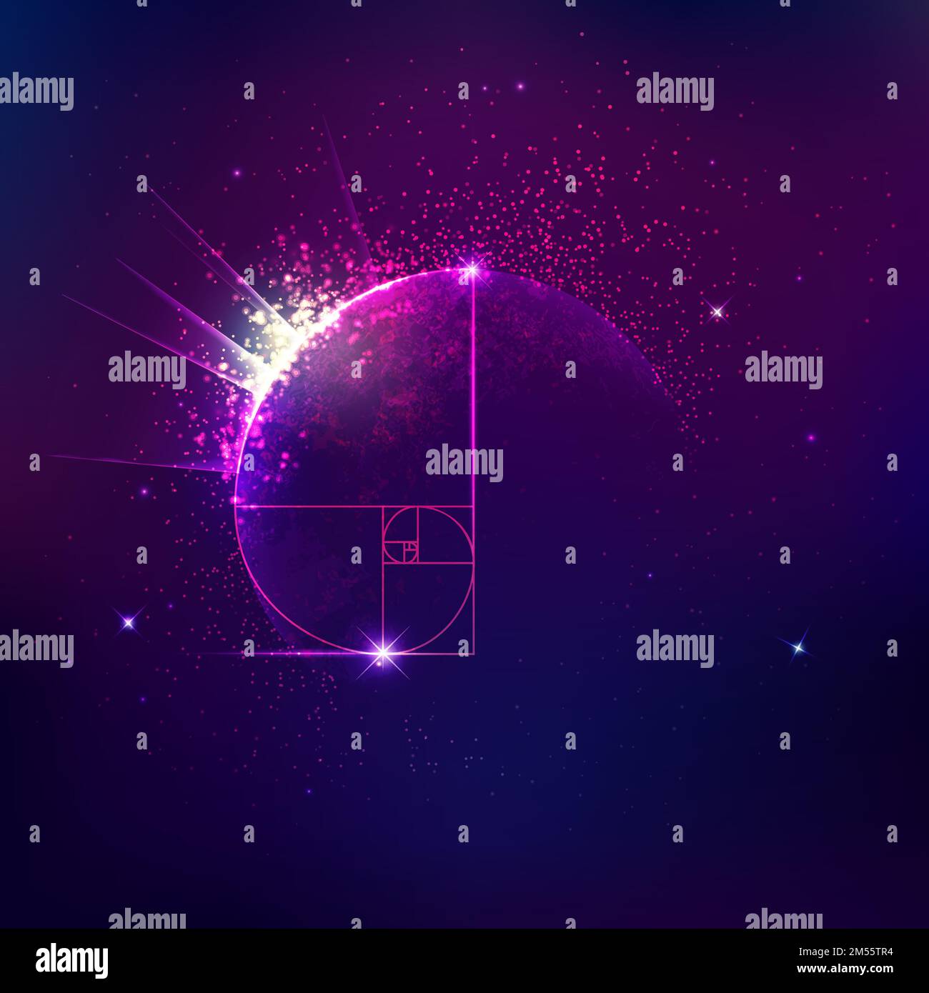 Fibonacci spiral vector vectors Stock Vector Images - Alamy