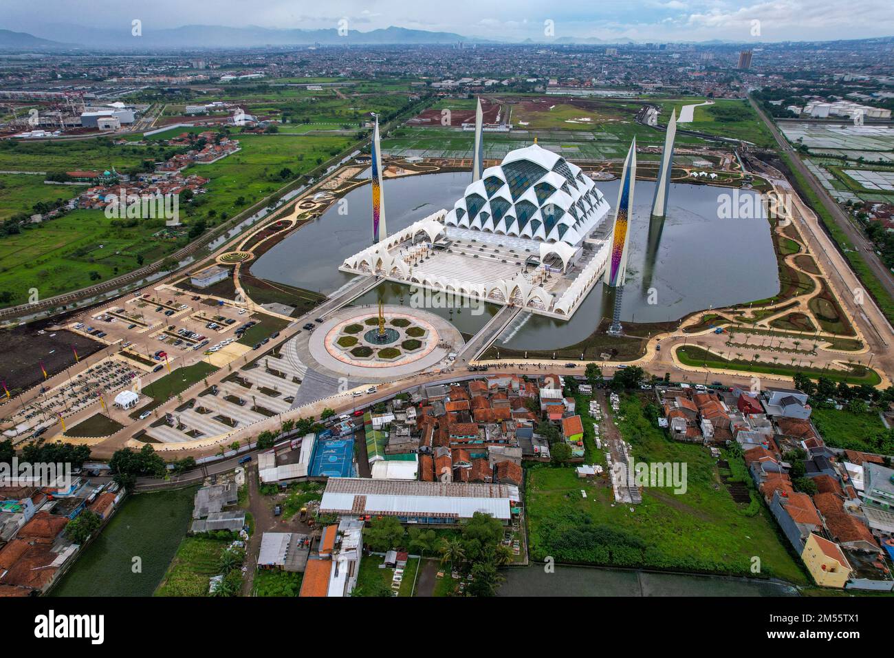 (EDITOR’S NOTE: Image taken with a drone)Aerial view of the Al-Jabbar ...