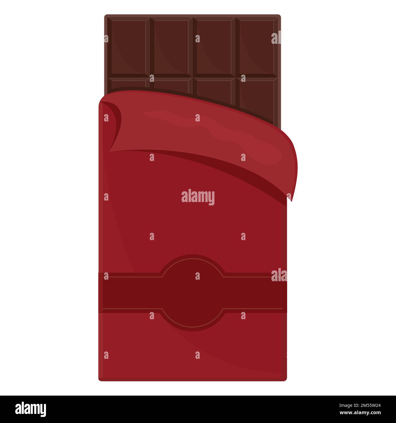 Large chocolate bar in a package, color isolated vector illustration in ...