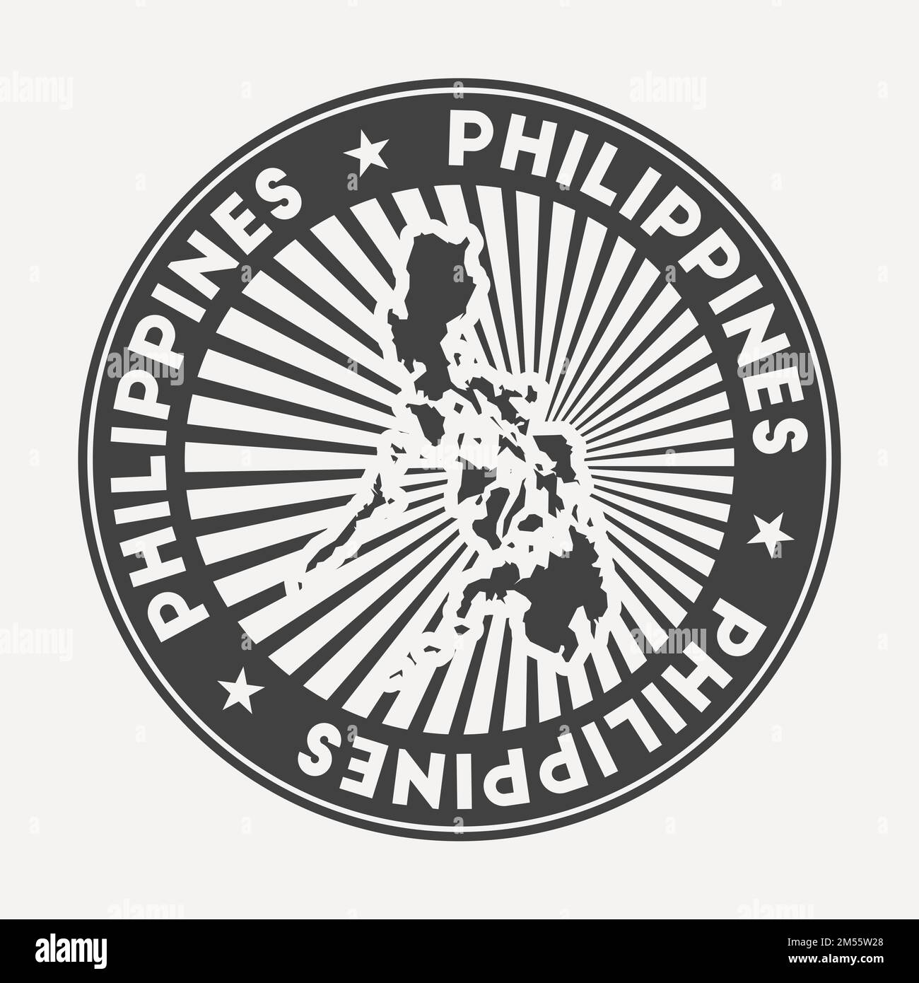 Philippines round logo. Vintage travel badge with the circular name and ...