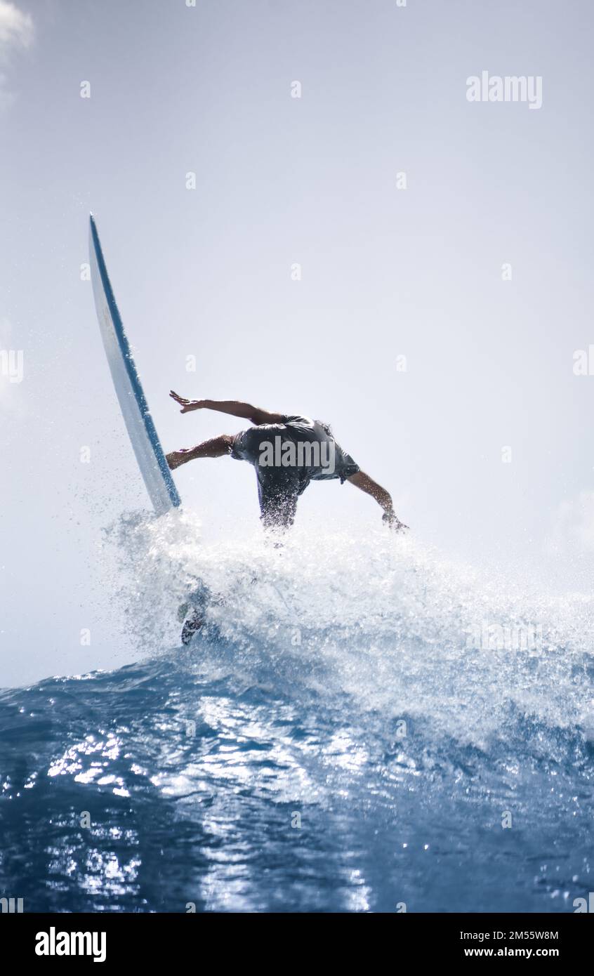 A person surfing in the ocean on a sunny day Stock Photo - Alamy