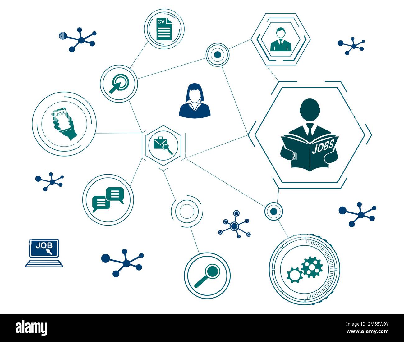 Online job search social media Cut Out Stock Images & Pictures - Alamy