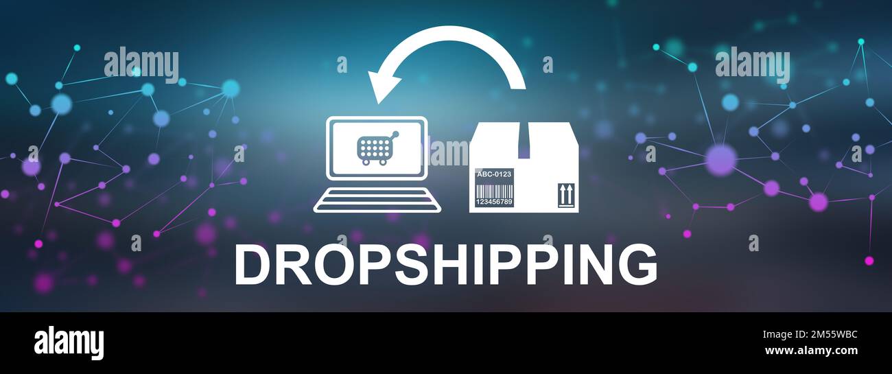 Illustration of a dropshipping concept Stock Photo - Alamy