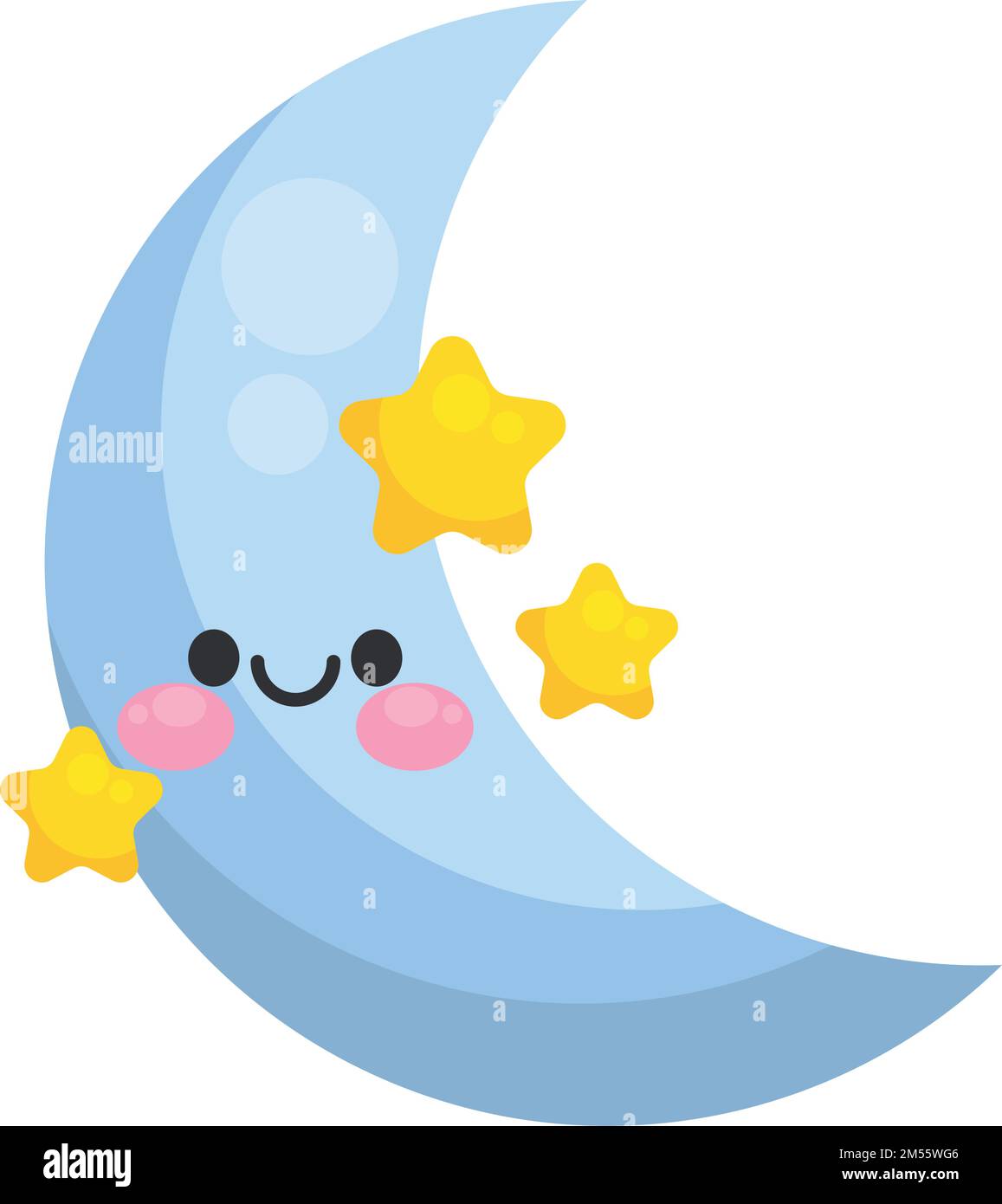 half moon kawaii sky character Stock Vector Image & Art - Alamy