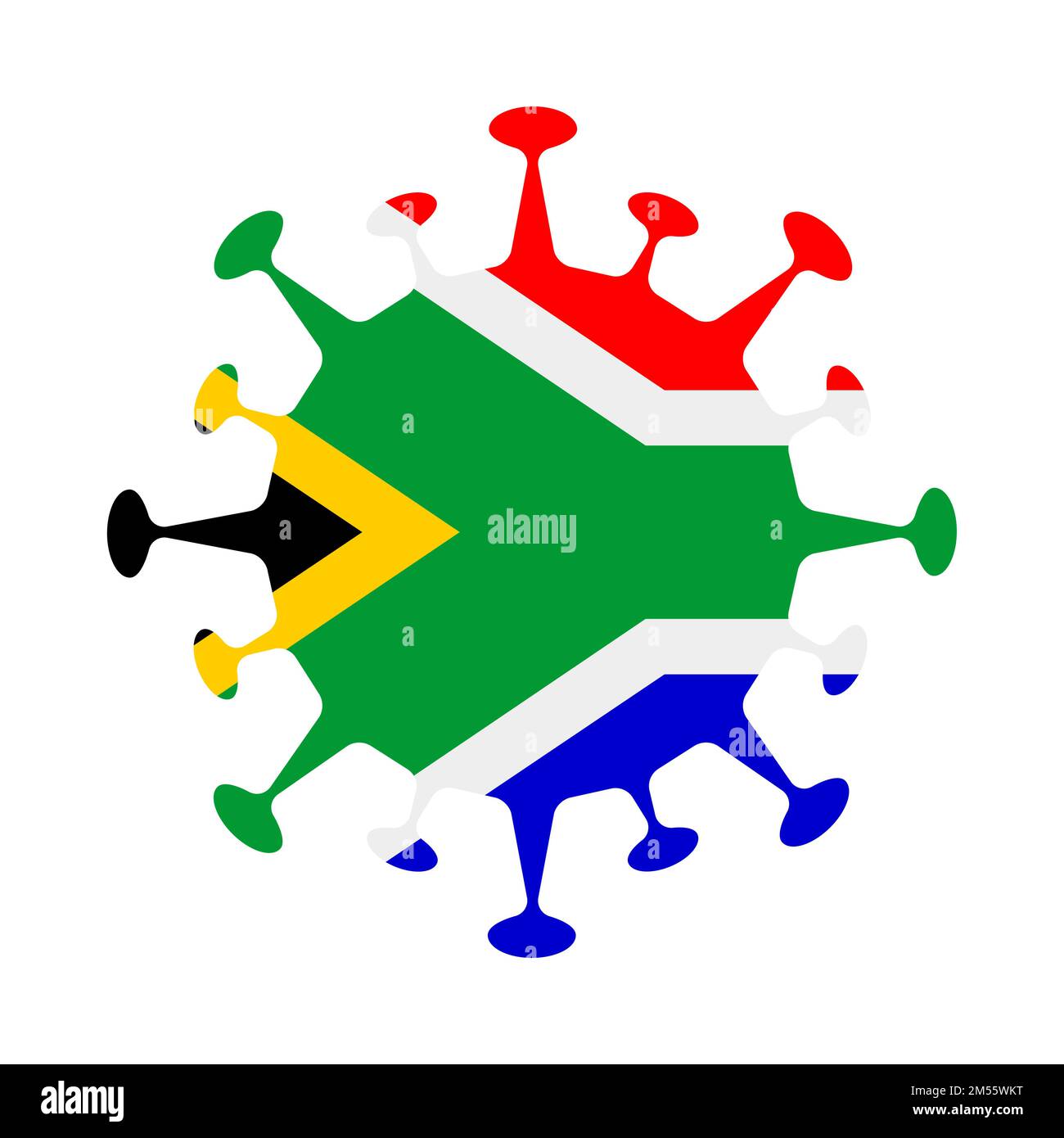 Flag of South Africa in virus shape. Country sign. Vector illustration ...