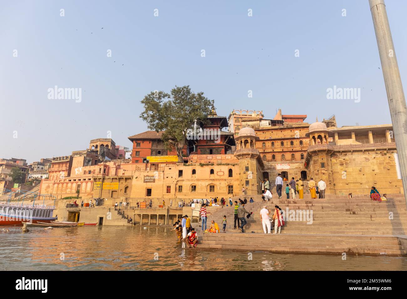 Architecture of ancient building, Historic Varanasi city with ancient ...