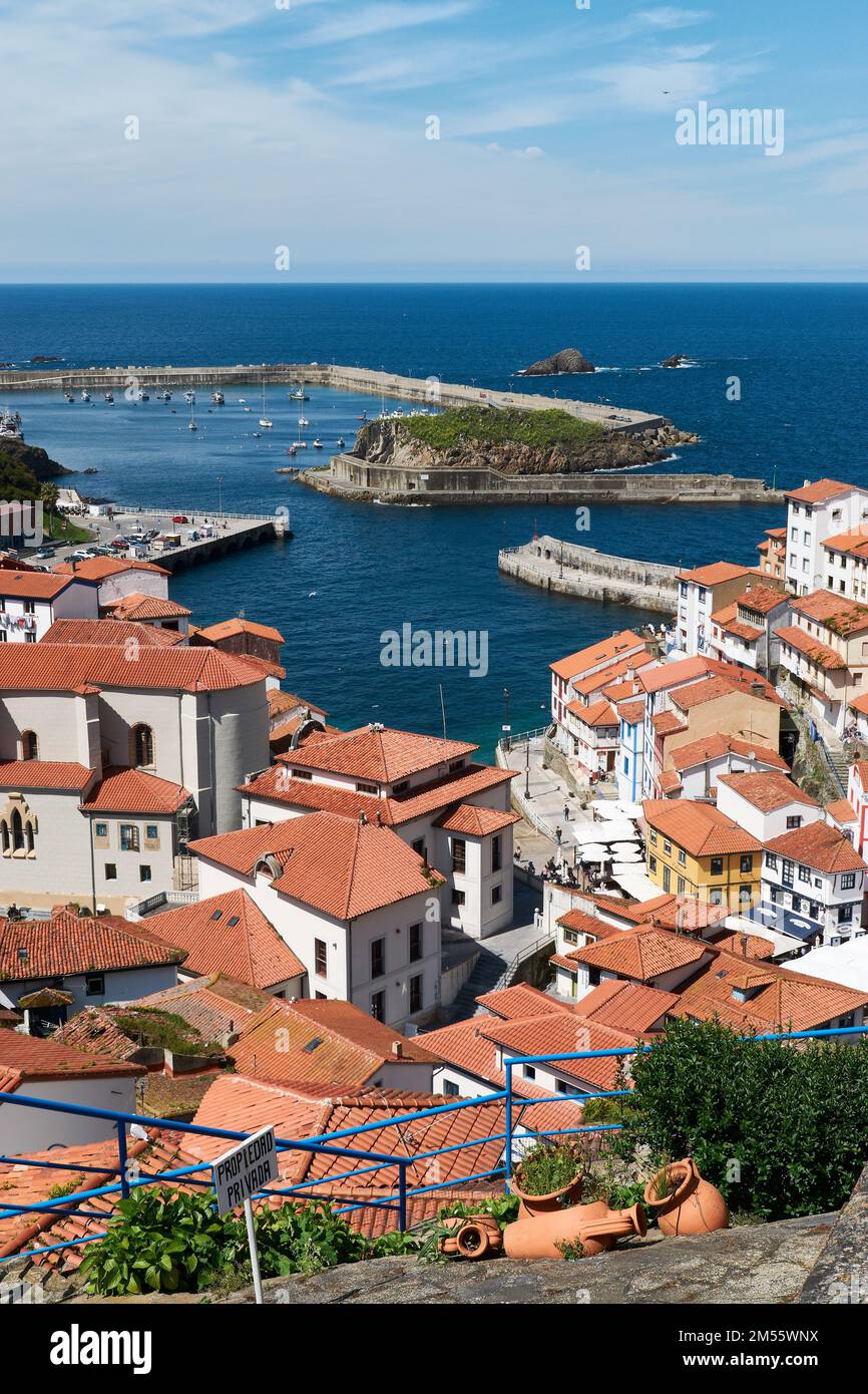A vertical shot of coastal houses with red roof in Spain Stock Photo ...