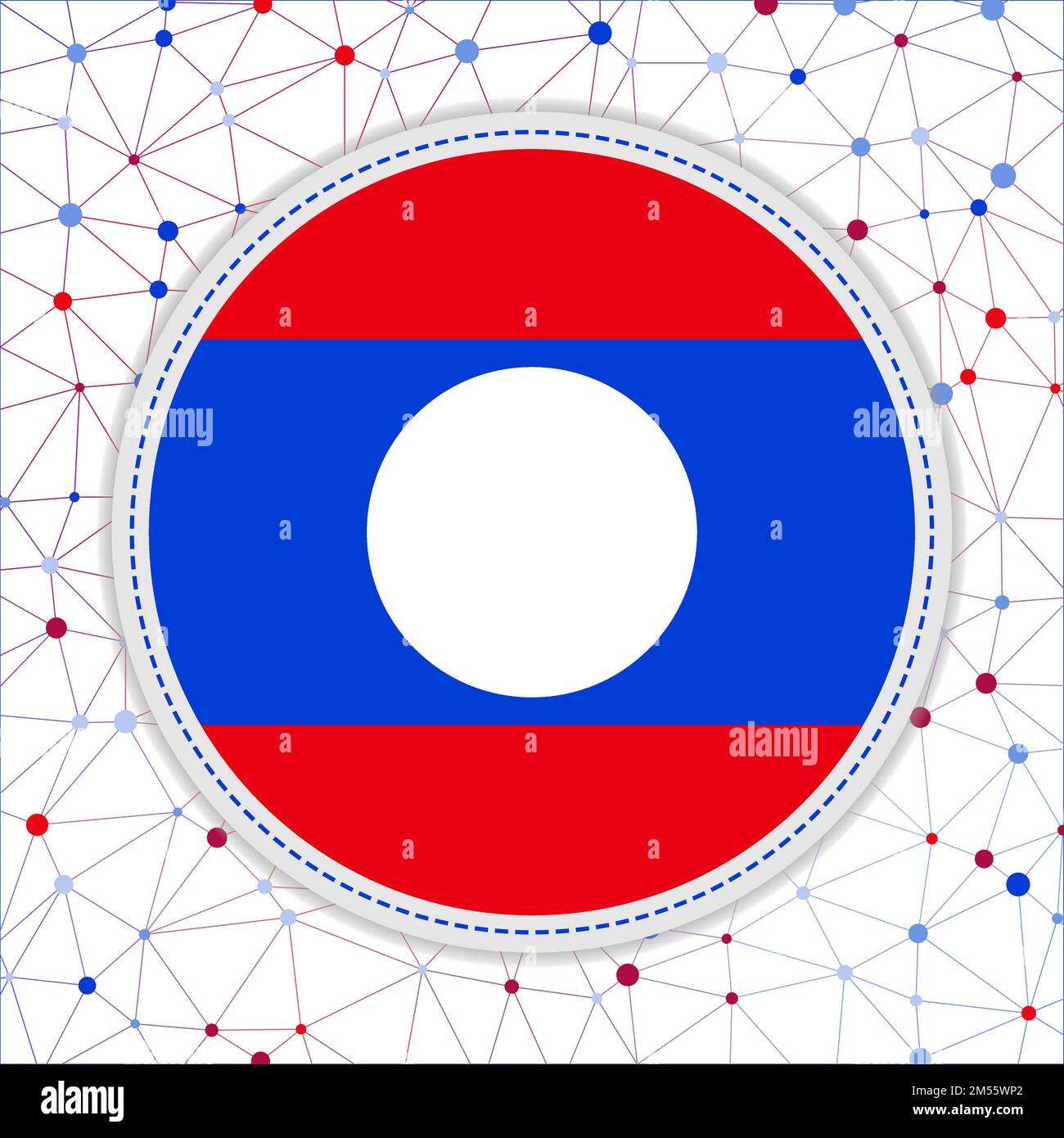 Flag of Laos with network background. Laos sign. Creative vector ...