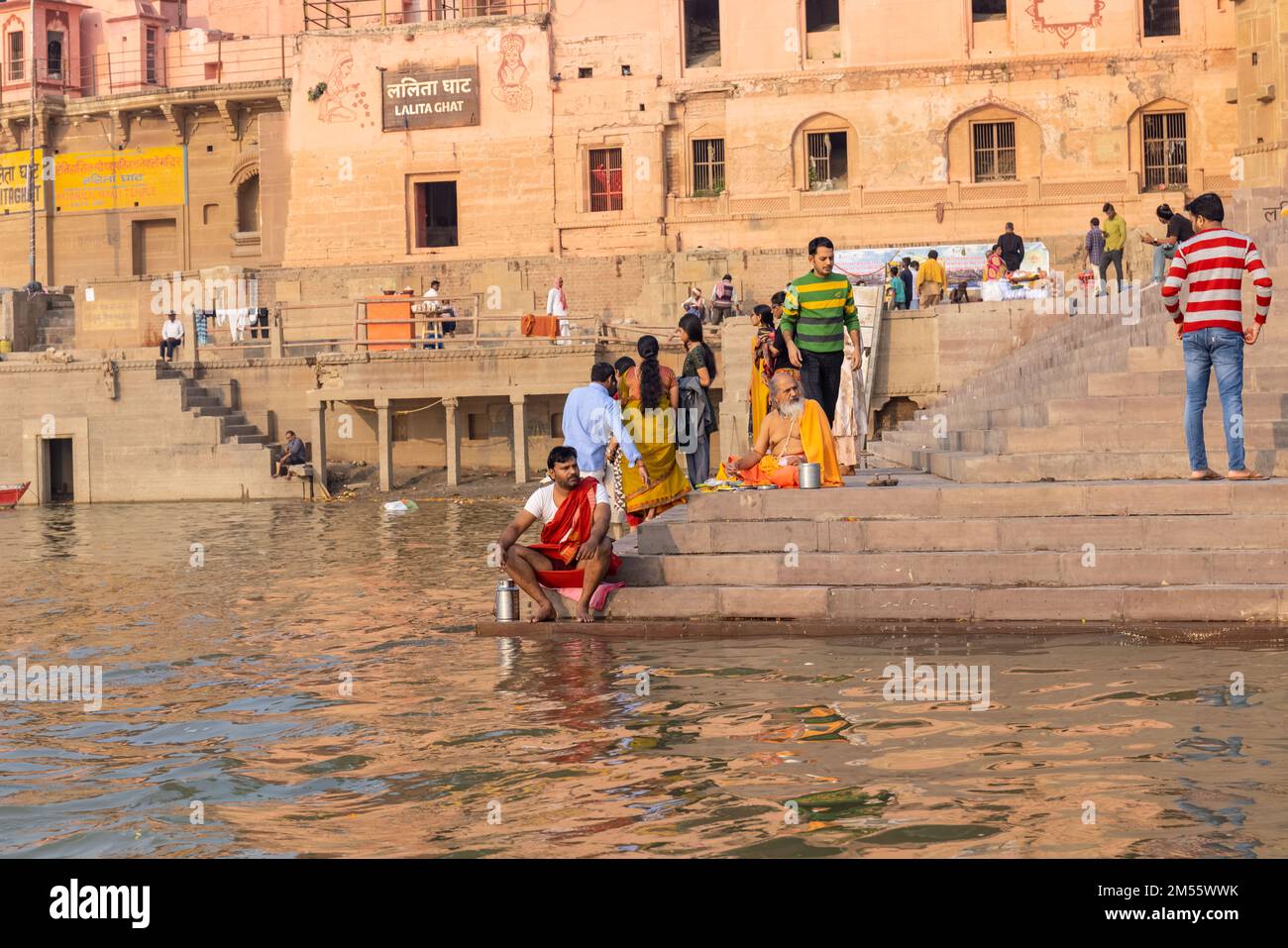Architecture of ancient building, Historic Varanasi city with ancient ...