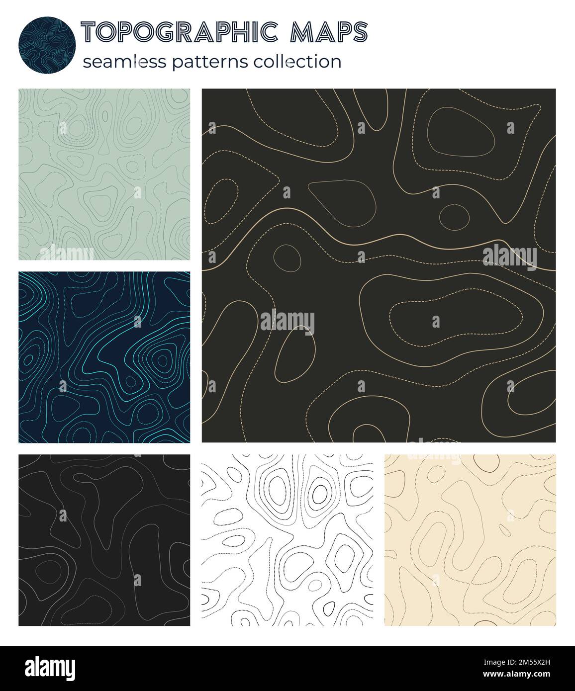 Topographic maps. Appealing isoline patterns, seamless design. Powerful ...