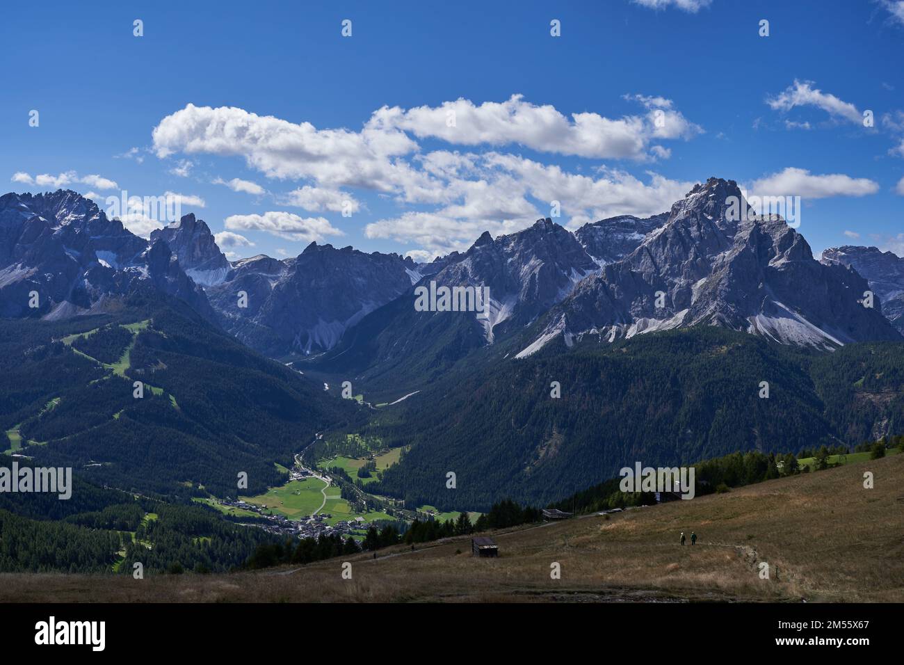 The beautiful mountain landscape of Dolomites in late summer ...