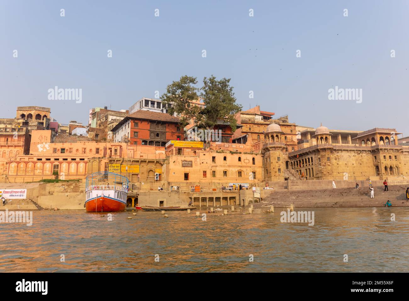 Architecture of ancient building, Historic Varanasi city with ancient ...
