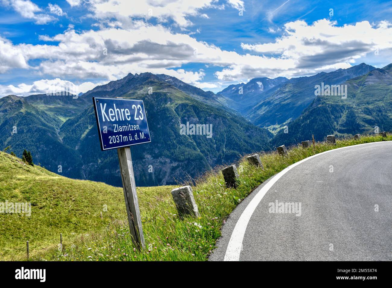 Großglockner Hochalpenstraße, Kehre, Kurve, eng, Kehrennummer, Nummer ...