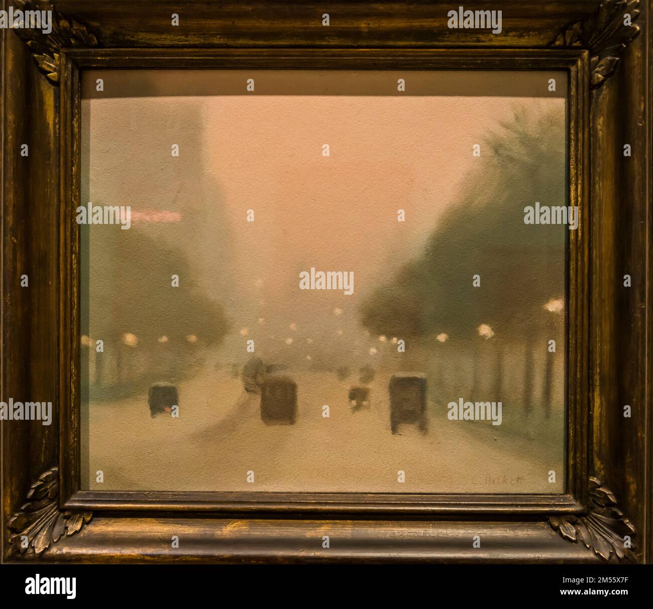 Clarice Beckett painting Evening, St Kilda Road, 1930, The Art Gallery ...