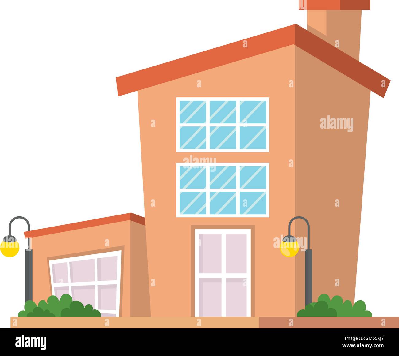 house with lamp posts Stock Vector Image & Art - Alamy