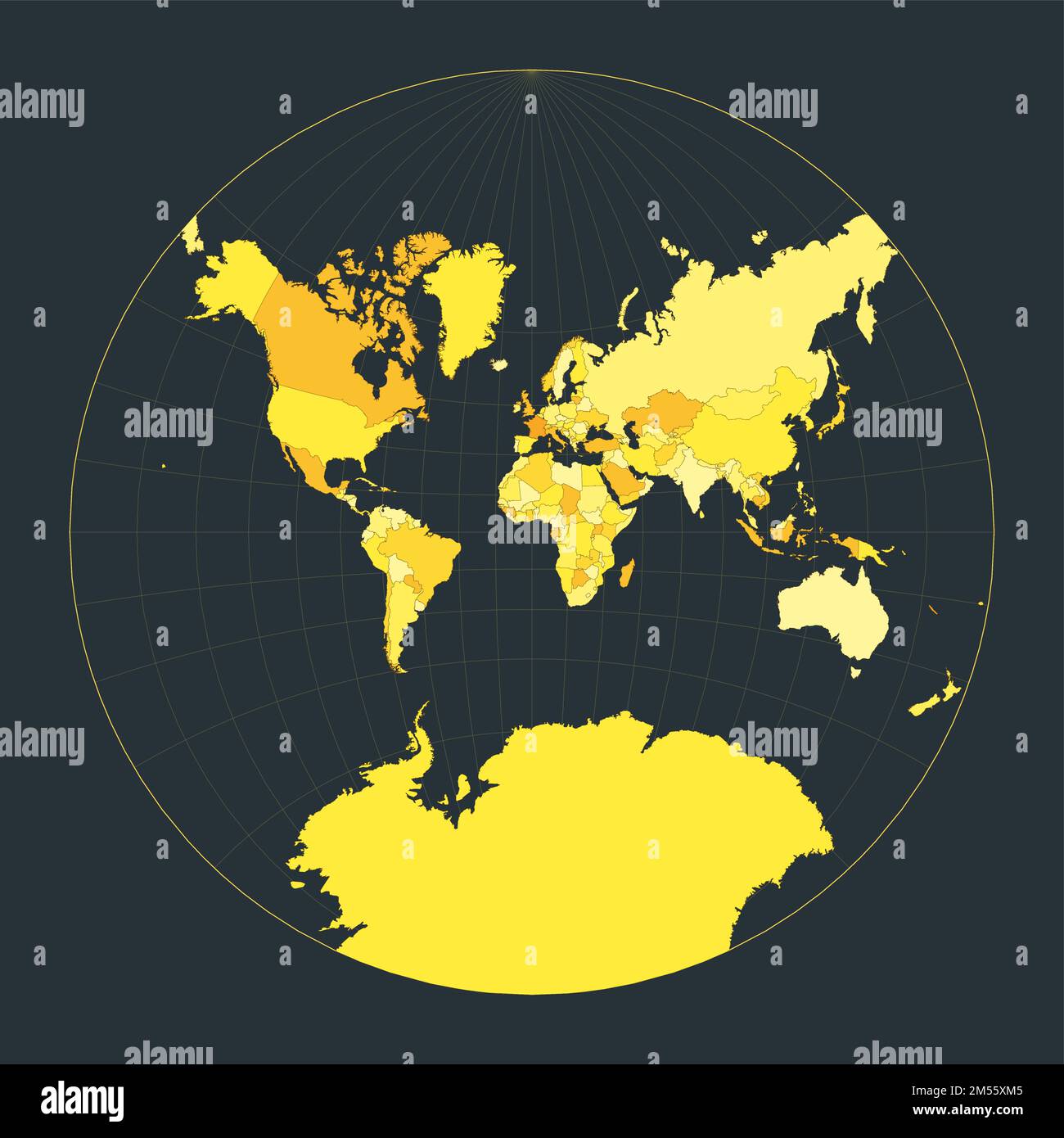 World Map. Lagrange conformal projection. Futuristic world illustration ...